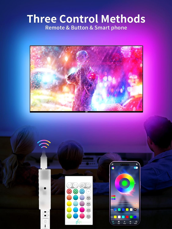 LED Lights for TV, 16.4Ft TV LED Backlight for 50-75In, RGB TV LED ...