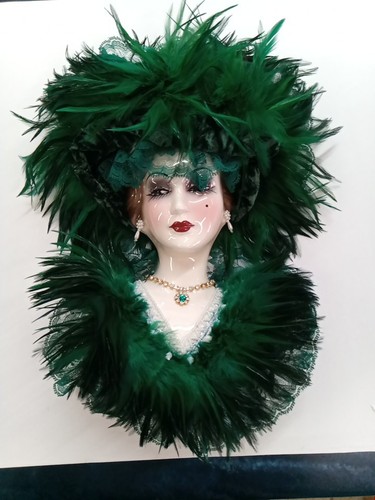 Vintage Unique Creations Emerald Green Lady Face Mask Wall Hanging | eBay