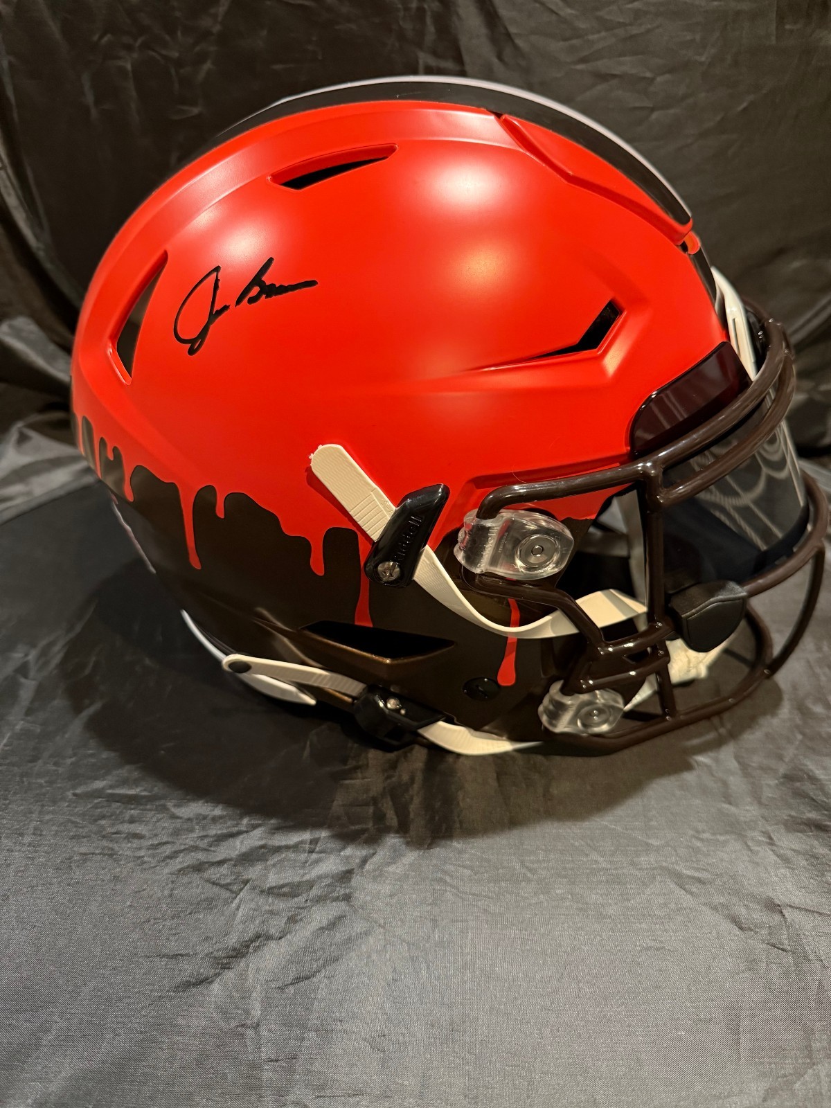 Rare Find: Jim Brown Cleveland Browns Autographed Speed-Flex Drip Paint Helmet | eBay