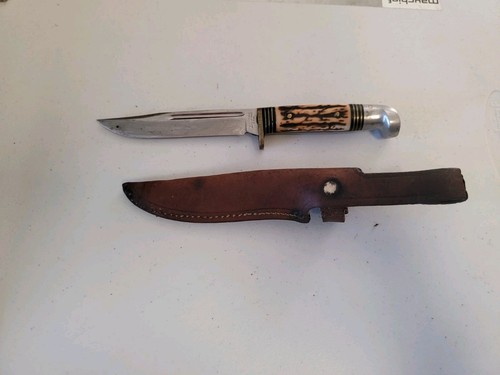 Western Fixed Blade Knife Stainless Steel W/ Sheath Vintage | eBay