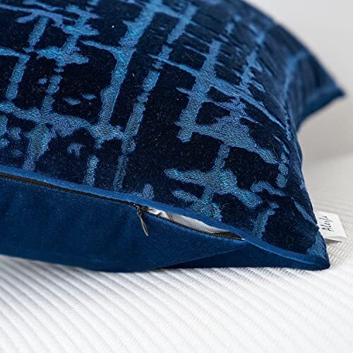 18 x 18 Inch Square Geometrical Plaid Striped Embroidery Cut 18" x 18 ...