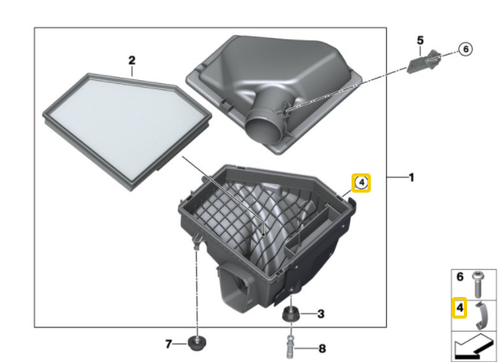 NEW GENUINE BMW AIR FILTER HOUSING BOX SPRING CLIP CLAMP 13711716113 ...