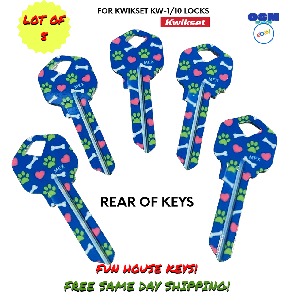 5X BULLDOG Uncut NEW House Key Blank-HOME HOUSE KEYS KWIKSET KW-1 | eBay