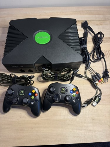Original XBox - Two Controllers - All Cords - Works Perfectly - Looks ...