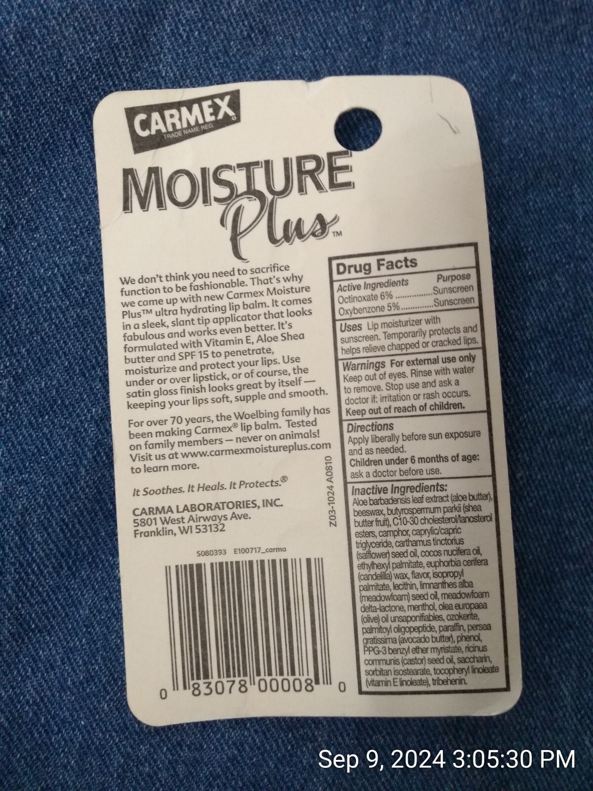 Carmex Moisture Plus Lip Balm Clear Satin Gloss Finish | eBay