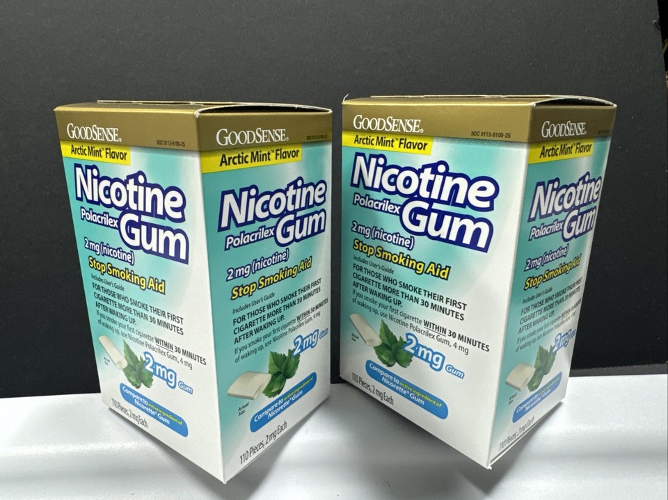 2x GoodSense Nicotine Gum•2 mg•110 pcs/ea.•Artic Mint *Please see the ...