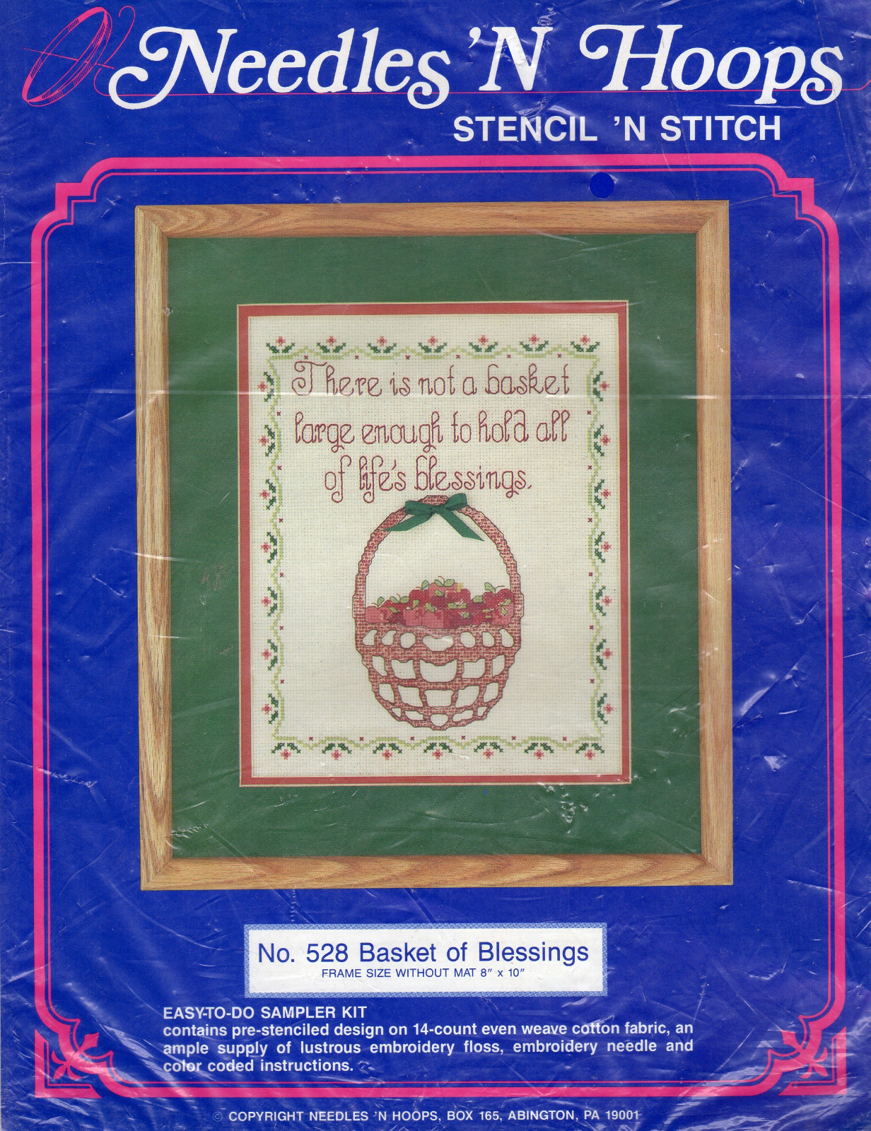 Needles 'N Hoops Stencil 'N Stitch Embroidery Kit # 528 "Basket of ...