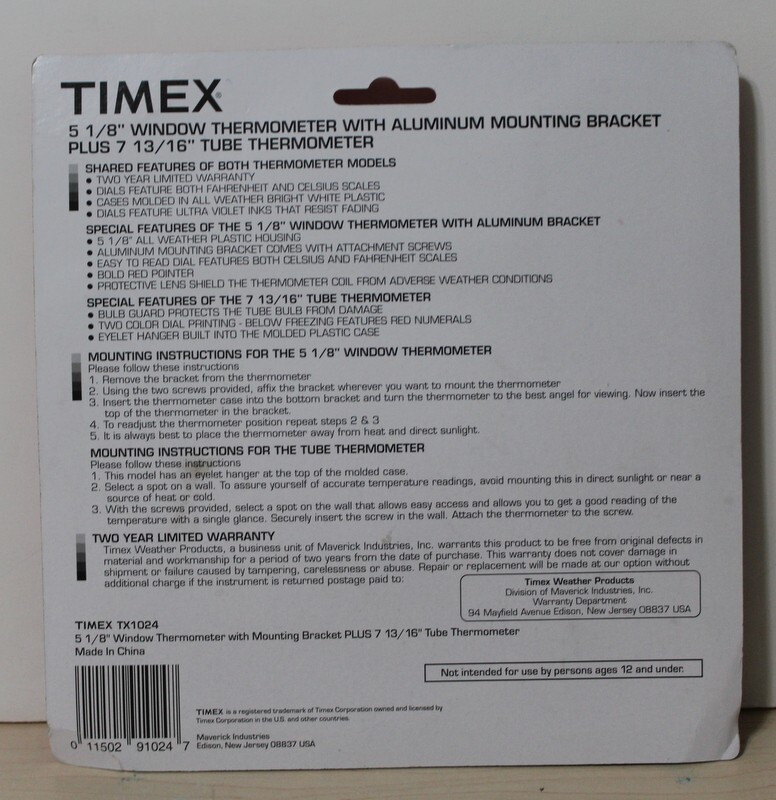 Timex Two Pack Thermometer Window and Wall Tube #TX1024 | eBay