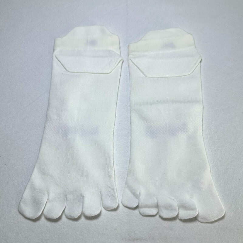 INJINJI 3 Pairs Men's Lightweight Running No Show Toe Socks White Size ...