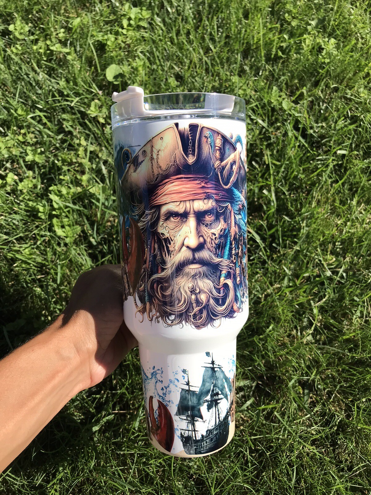 40oz Tumbler,Pirate Cup,Pirates,Captain,Coffee Cup,Travel Cup,Marine ...