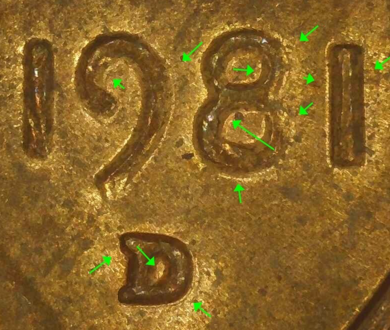 1981 D US Vintage Penny With Multiple Double Die & Laminate Flaw Mint ...