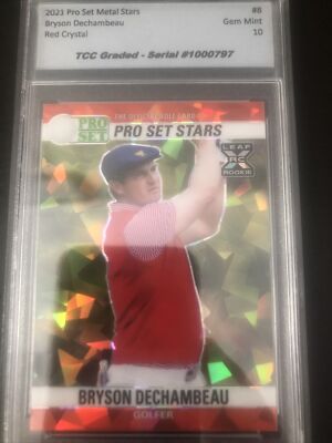 2021 Pro Set Metal Stars Red Crystal Bryson Dechambeau #8 TCC Graded ...