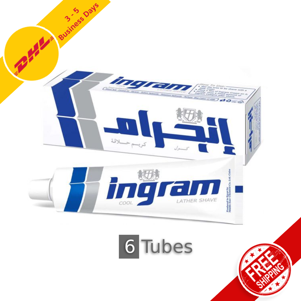 6 Tubes 60 gm each Ingram Cool Lather Shaving Cream For Smooth Shaving ...