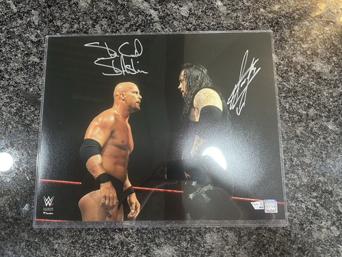 Stone Cold Steve Austin & Undertaker 16x20 Dual Certified Autograph ...