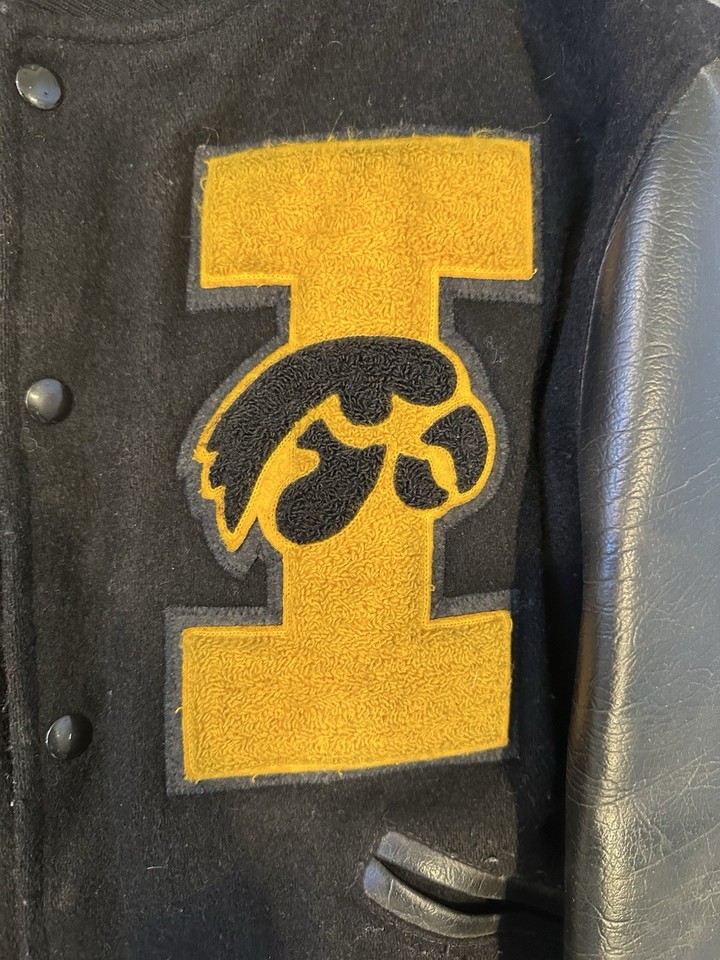 Iowa Hawkeyes Vintage 80s Wool Varsity Letterman Jacket Size L | eBay