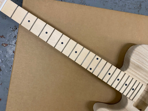 LEFT GUITAR KIT, PAULOWNIA WOOD BODY + NECK 22F MAPLE +MAPLE FB, 25.5 ...