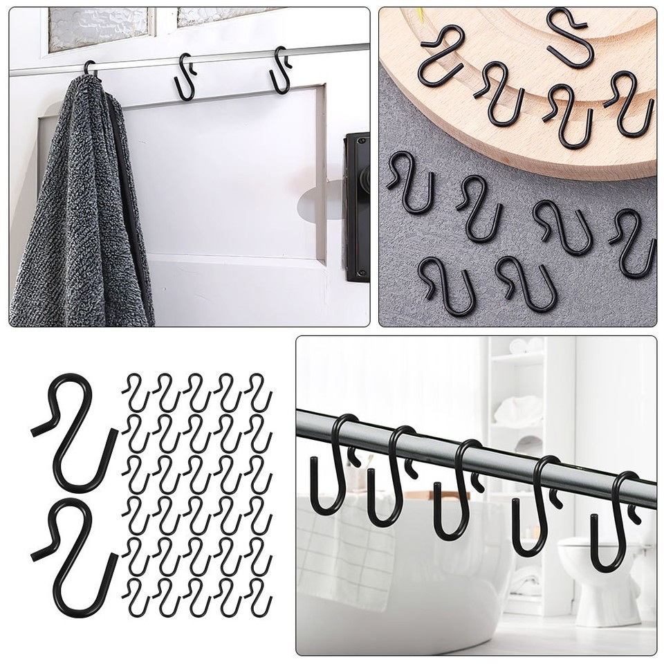 50 Pcs Iron S Hooks Heavy Duty Hanging S Hooks for Kitchen Clothes ...