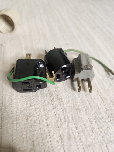 Bakelite Plug Adapter, Male Ends, 2 to 3 Adapters, Christmas Flashers ...