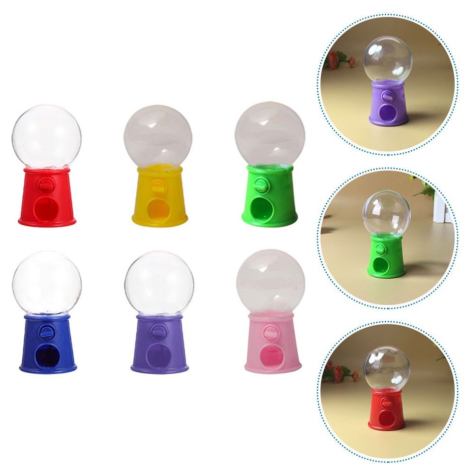 6 Pcs Mini Gumball Machine Party Favor Candy Dispenser Kids Vending ...