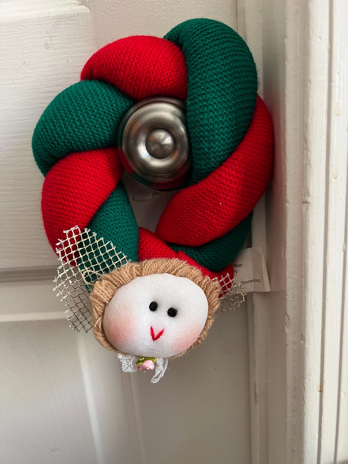 Set of (4) Sock Fabric Teddy Bear and Angels Christmas Door Knob ...