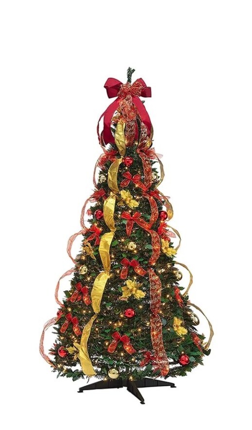 Pop Up Christmas Tree with Light & Remote, 6FT Pull Up Artificial ...