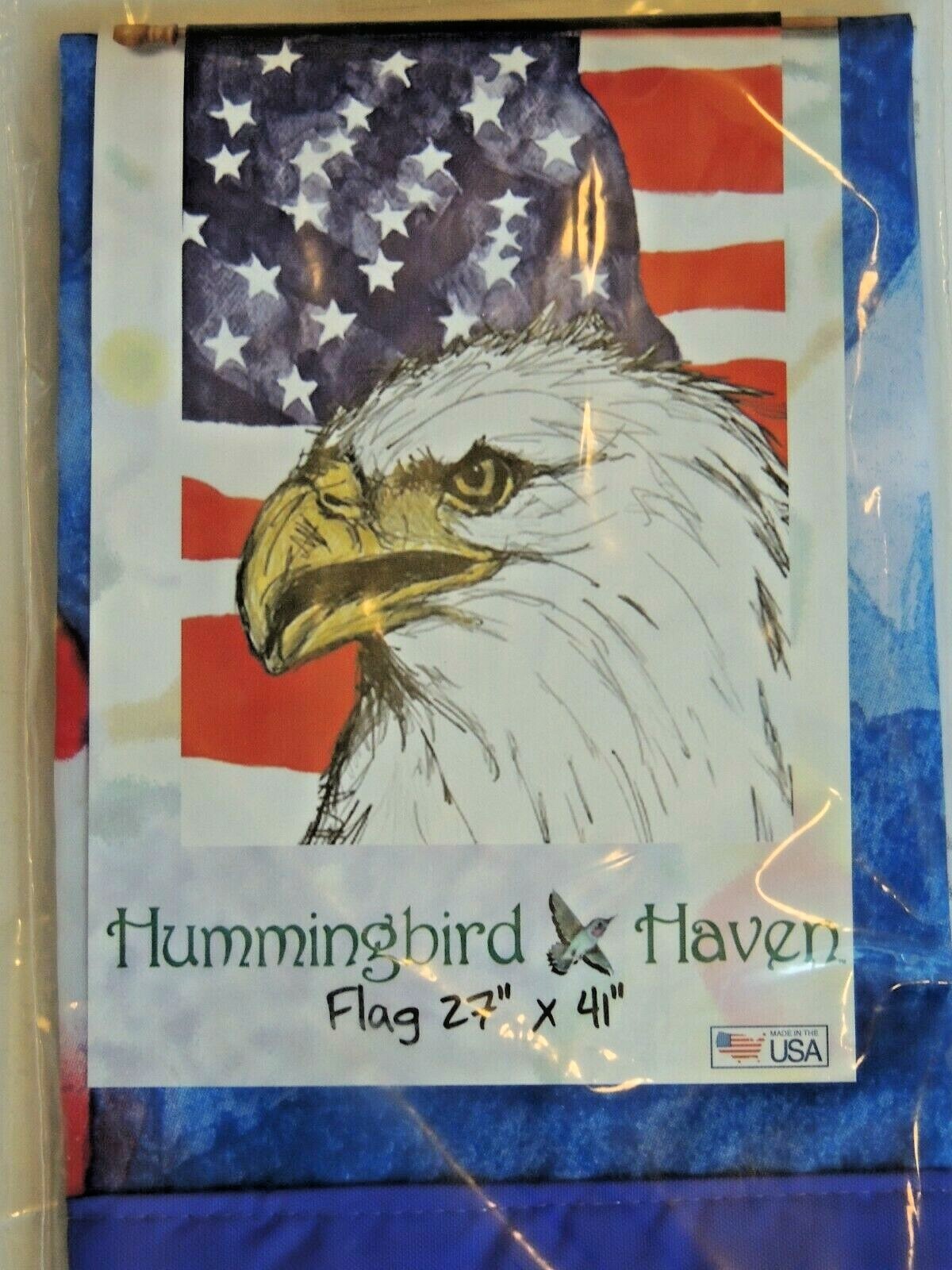 Eagle American Flag 27"x 41" Hummingbird Haven Made in USA Patriotic ...