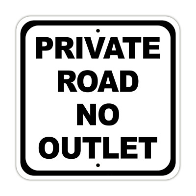 Private Road No Outlet Road Street Warning Novelty Notice Aluminum ...