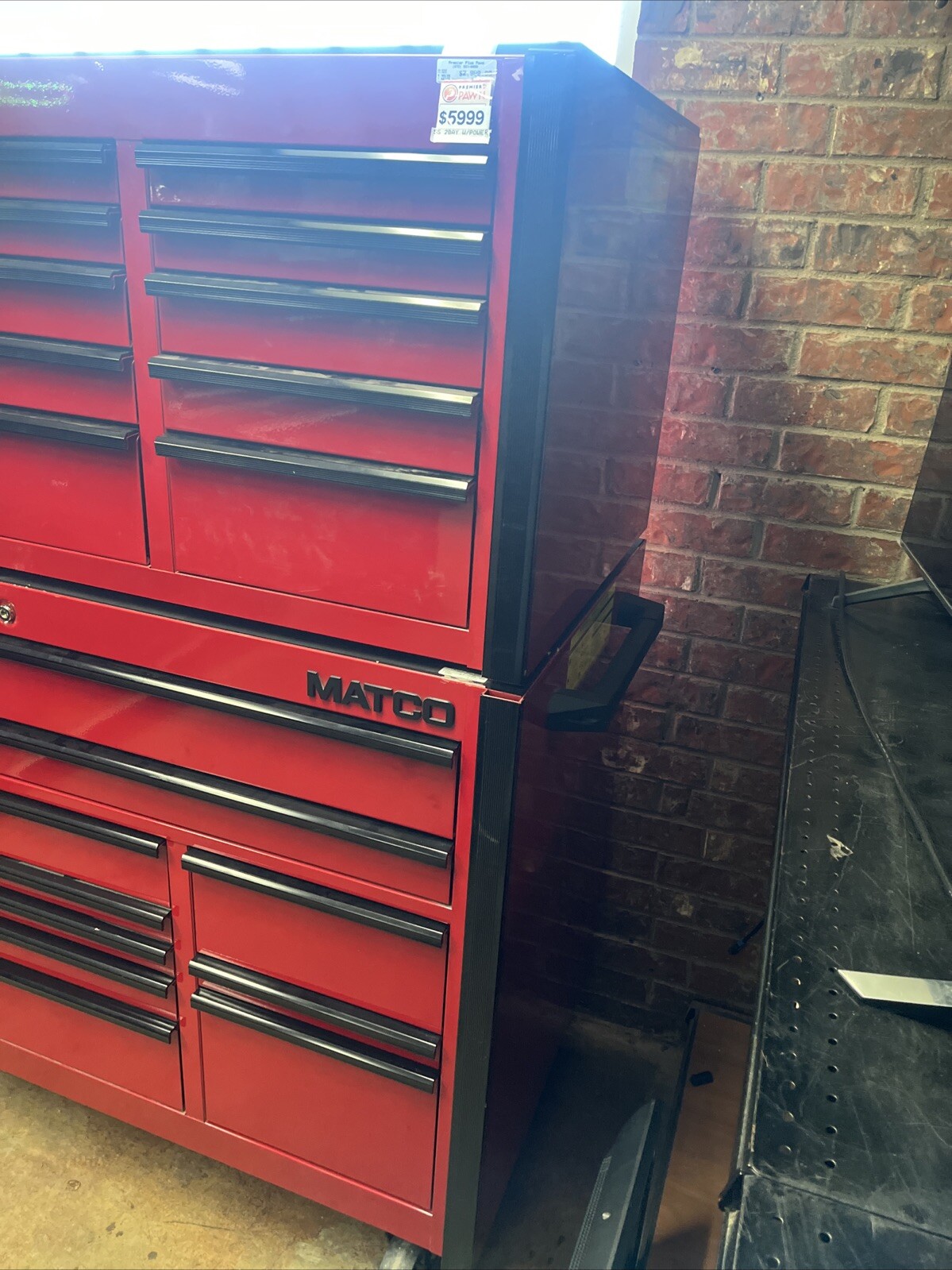Matco toolbox 5s 2 Bay Tool Box H50xL57xW28 With Key Great Shape | eBay