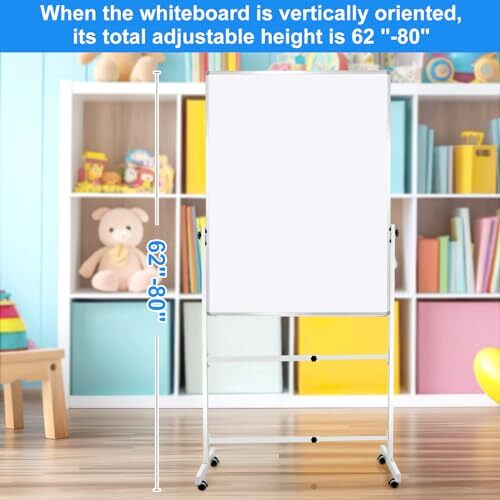 48"x36" Magnetic Whiteboard Adjustable Height & Angle Mobile Dry ...