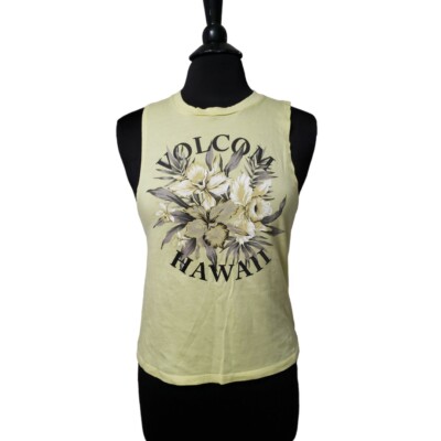 Volcom Hawaii Yellow Floral Tank Top Sz XS | eBay
