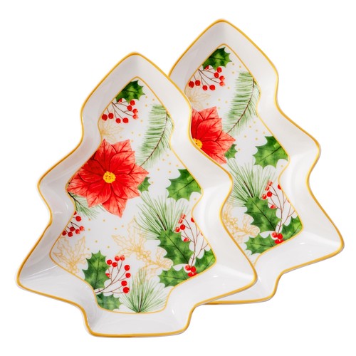 Best 6 Inch Christmas Tree Shape Party Plates Holiday Serving Tray ...
