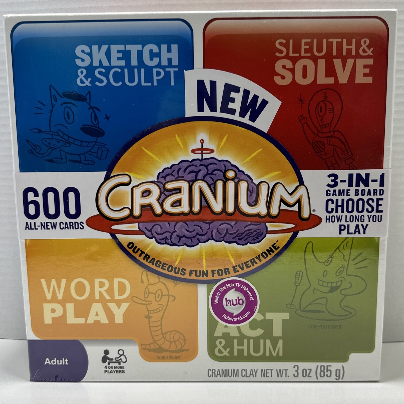 Hasbro CRANIUM 3-in-1 Board Game Adult 4+ Player 2009 - 600 Cards New ...