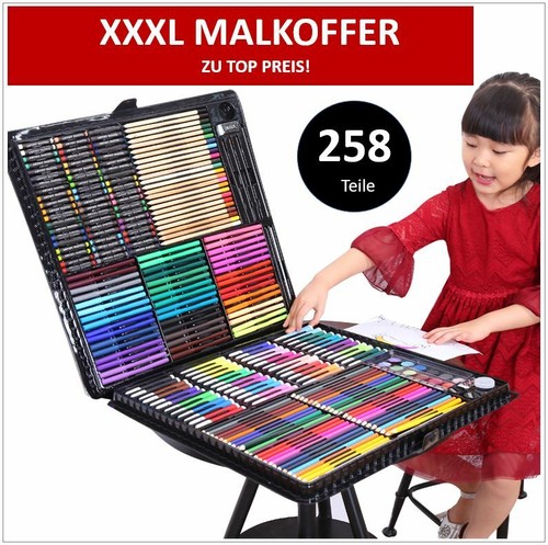 XXXXXL 258 Malkoffer Malset Buntstifte Malstifte Farbstifte SET Kinder ...