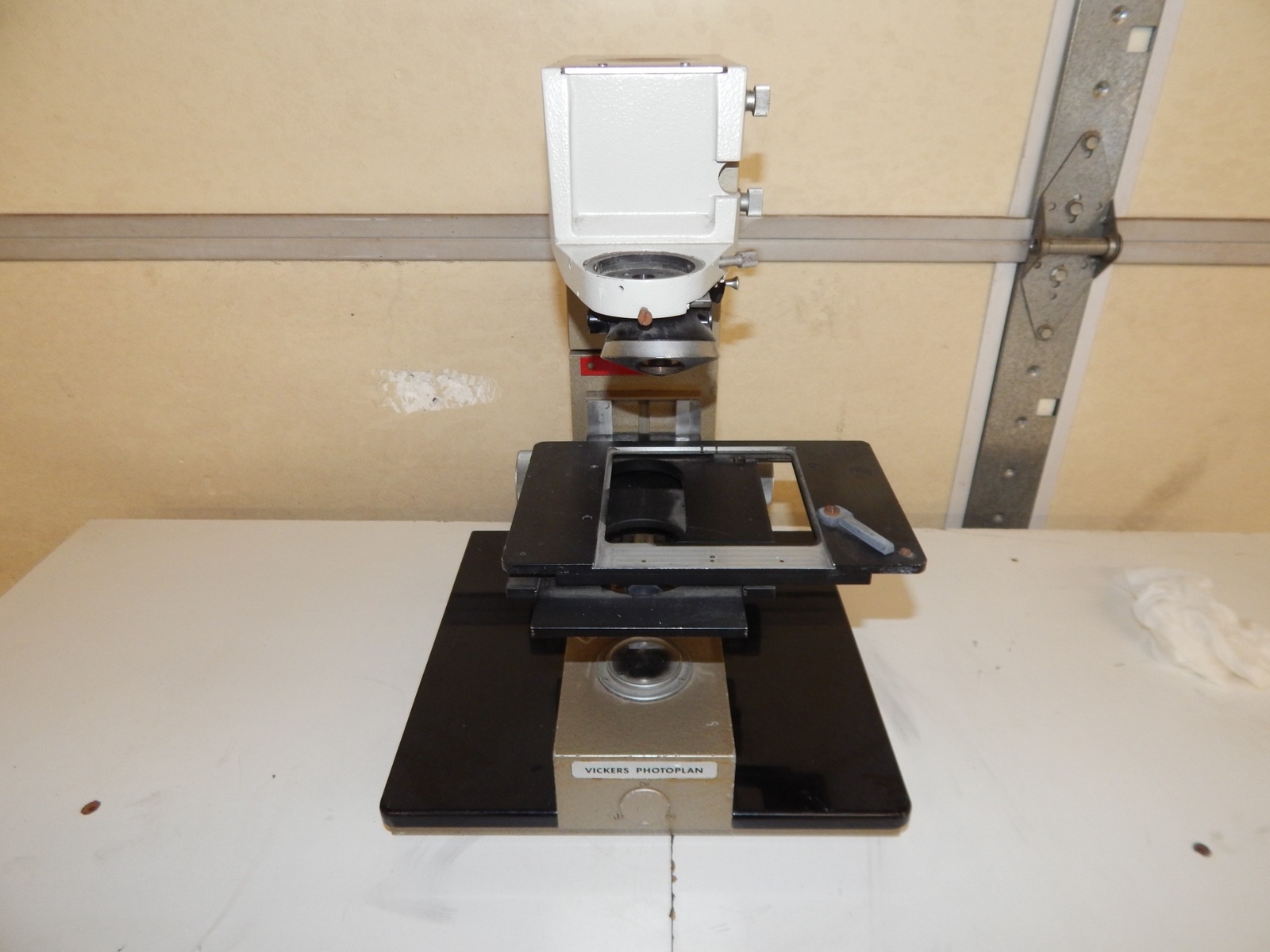 *TC* VICKERS VINTAGE PHOTOPLAN HEAVY DUTY MICROSCOPE STAND-STAGE-TURRET ...