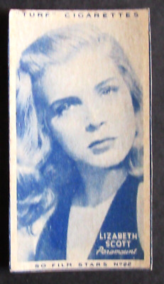 1947 TURF Cigarettes - Film Stars LIZABETH SCOTT #22 - hand cut, Good ...
