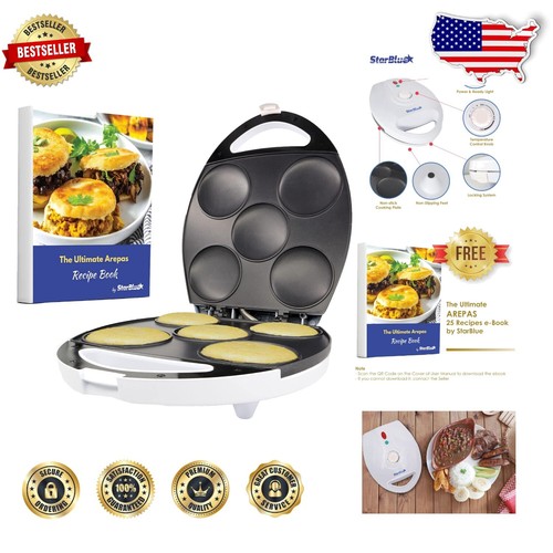 Compact Non-Stick Arepa Maker: 1200W Power for Perfect Arepas in ...