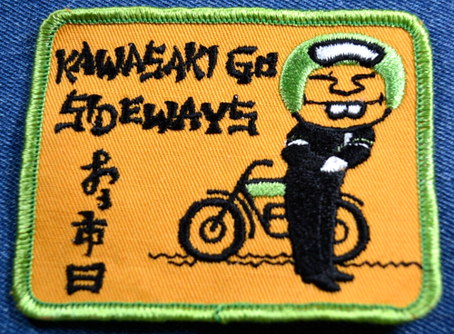 Original 70s NOS Vintage Kawasaki Go Sideways 4" Patch Motorcycle Dirt ...