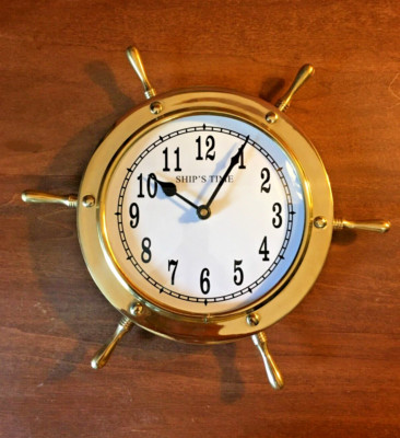 Clocks - Brass Ship's Wheel Clock