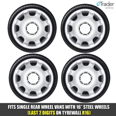 16" Vauxhall Vivaro Wheel Trims Van Hubcaps Set of 4 Silver Quality New ...