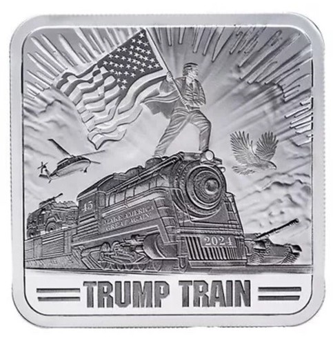 2024 Trump Train 1oz Fine Silver Square Bar MAGA Donald Trump 47 45 | eBay