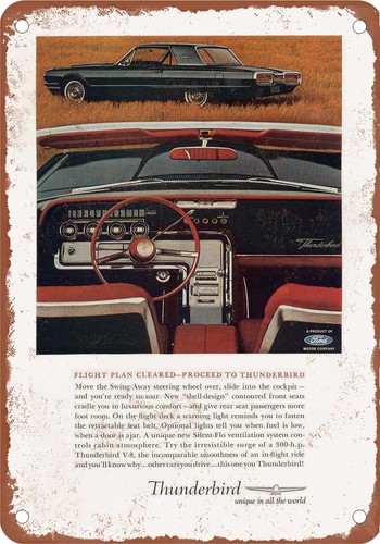 METAL SIGN - 1964 Ford Thunderbird Vintage Ad 02 - Old Retro Rusty Look ...