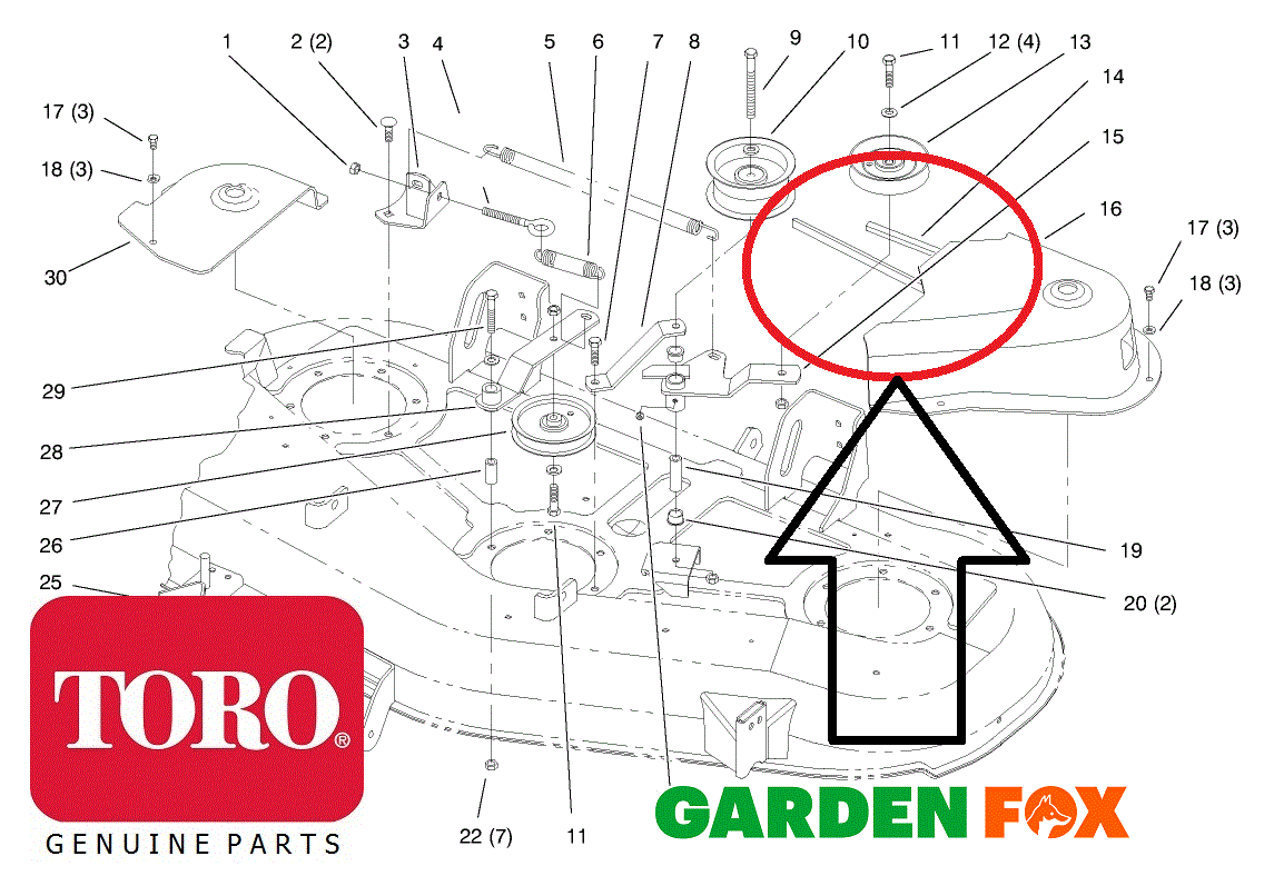 Genuine TORO 270H 52" DECK (78252) Deck BLADE BELT 102742 or 94-2501 ...