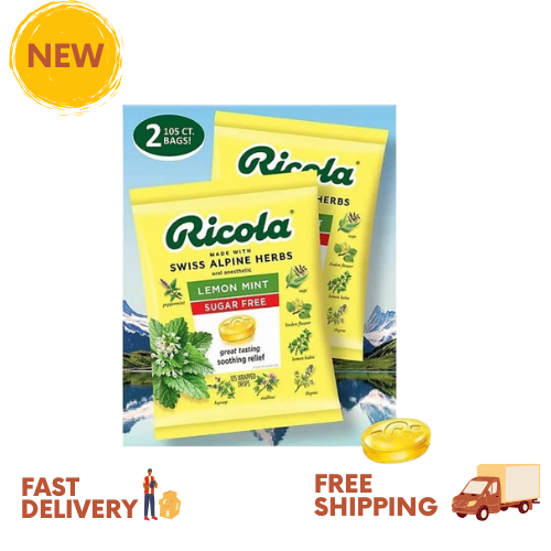Ricola Lemon Mint Cough Drops - 105 Count, EXP 08/2026 FREE SHIPPING | eBay