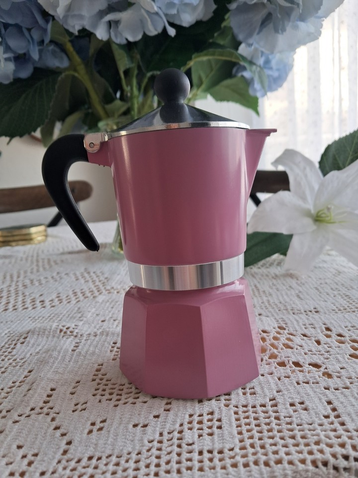 Bialetti Rainbow Pink 3 Cup Induction Espresso Coffee Maker Stovetop ...