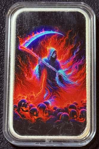 1 Oz .999 Silver Rogues Island Mint Soul Reapers Unforgiven Colorized ...