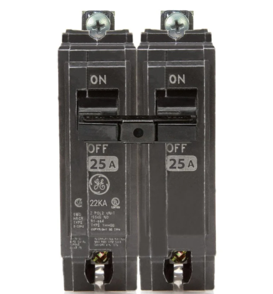 General Electric THHQB2125 2 Pole 25 Amps 22kAIC Circuit Breaker | eBay