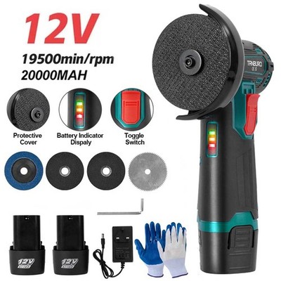 19500rpm Mini Cordless Angle Grinder Polishing Cutting machine+2 ...