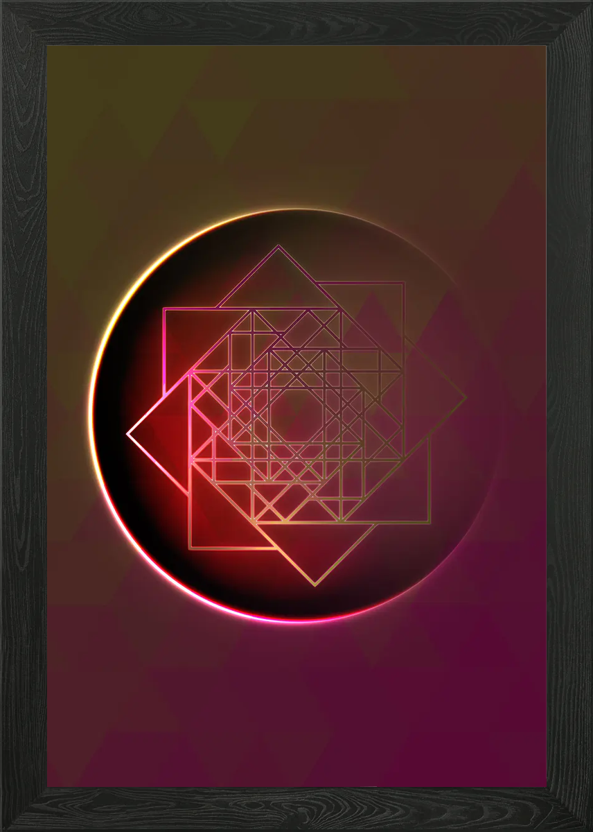 Prismatic Glyph Rune Sigil Framed Wall Art Poster Canvas Print Picture ...