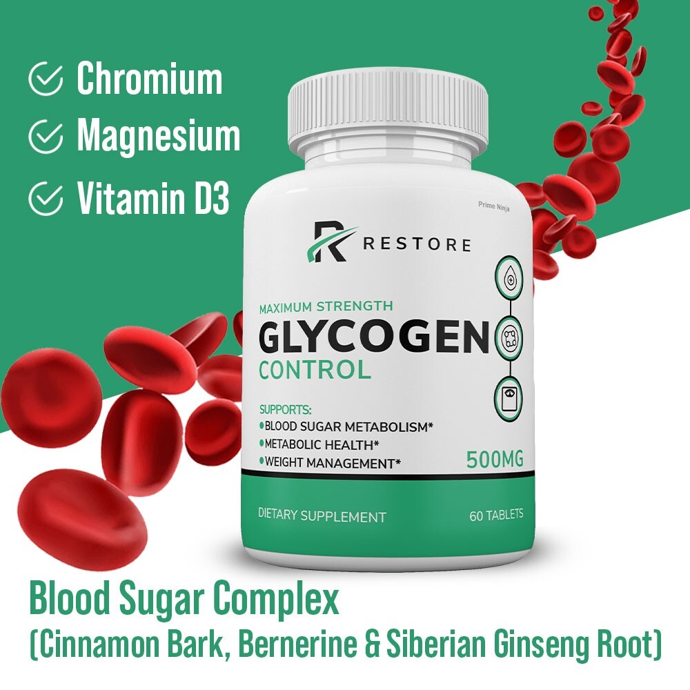 Restore Glycogen Control Blood Capsules, Blood Sugar Control Pills (2 ...