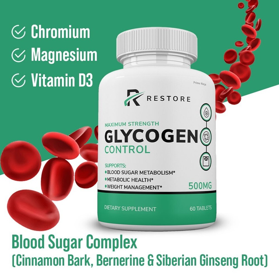 Restore Glycogen Control Blood Capsules, Blood Sugar Control Pills (1 ...